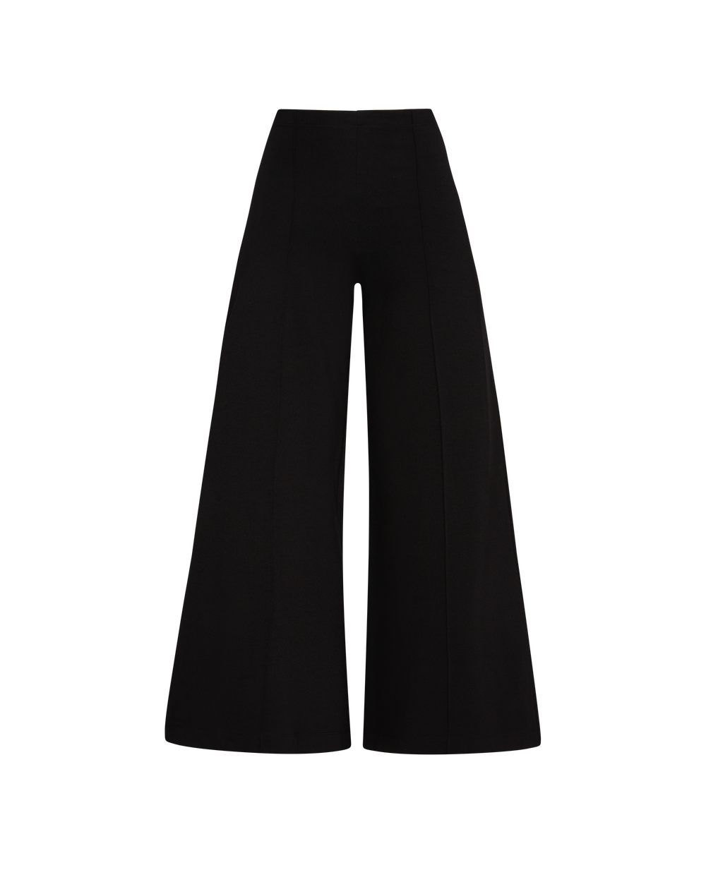 Black Ponte Knit Wide Leg Pant: Cropped | Ripley Rader