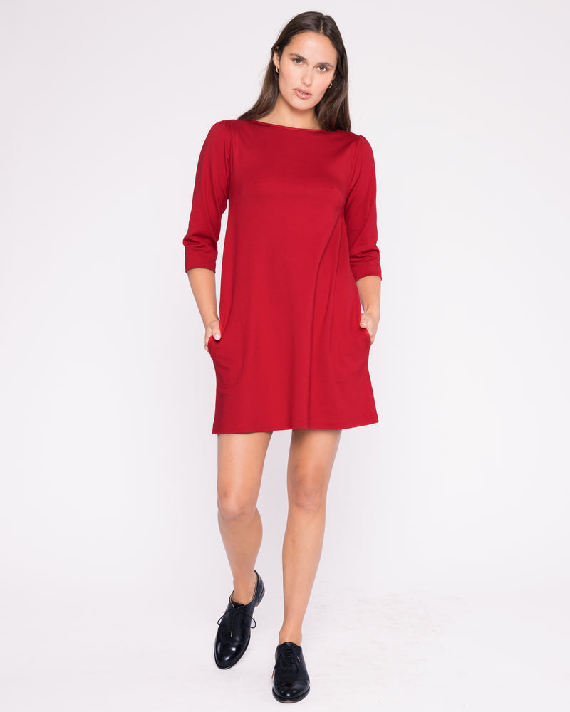Red Ponte Knit A-Line Dress | Ripley Rader