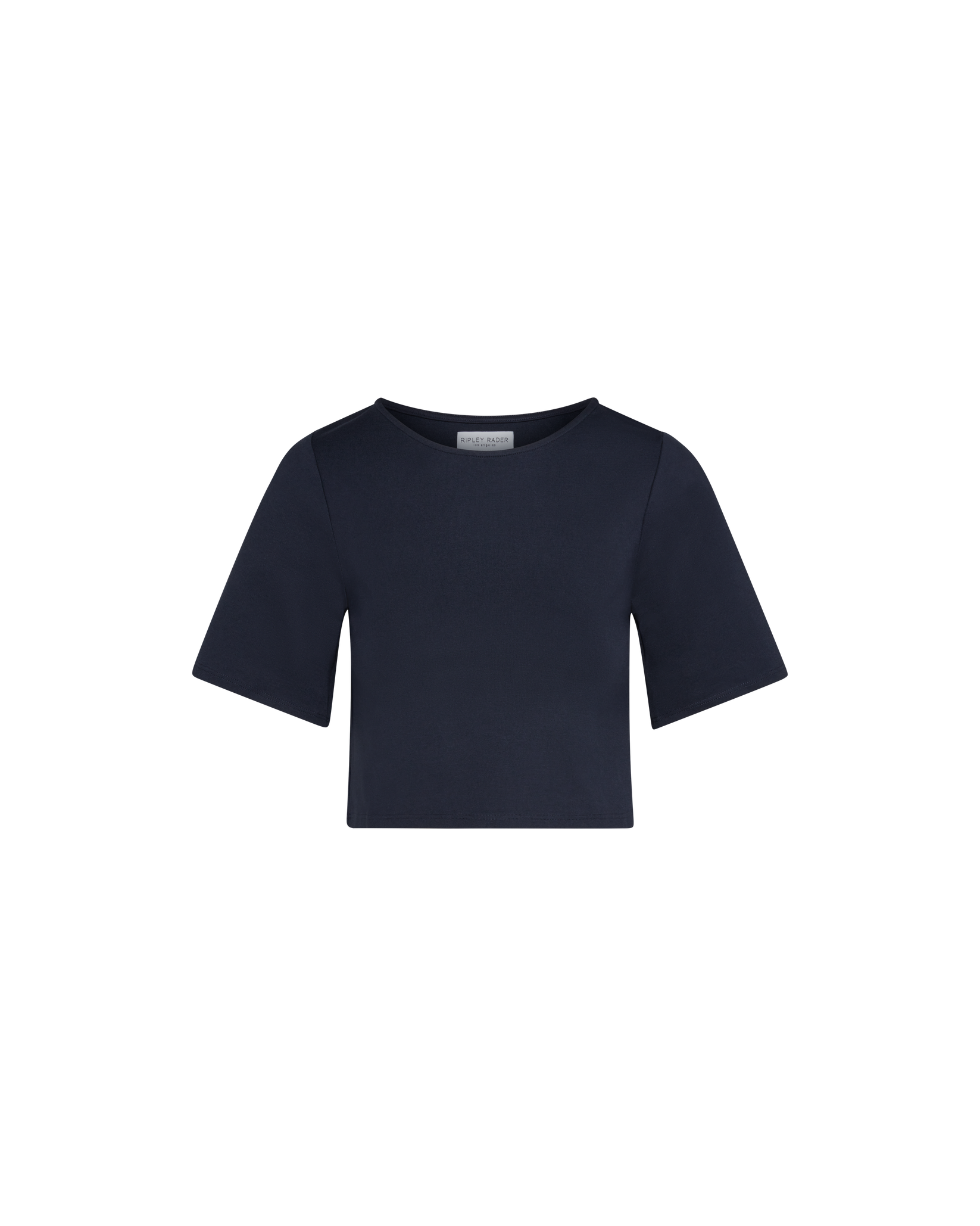 Navy Ponte Knit Short Sleeve Top | Ripley Rader