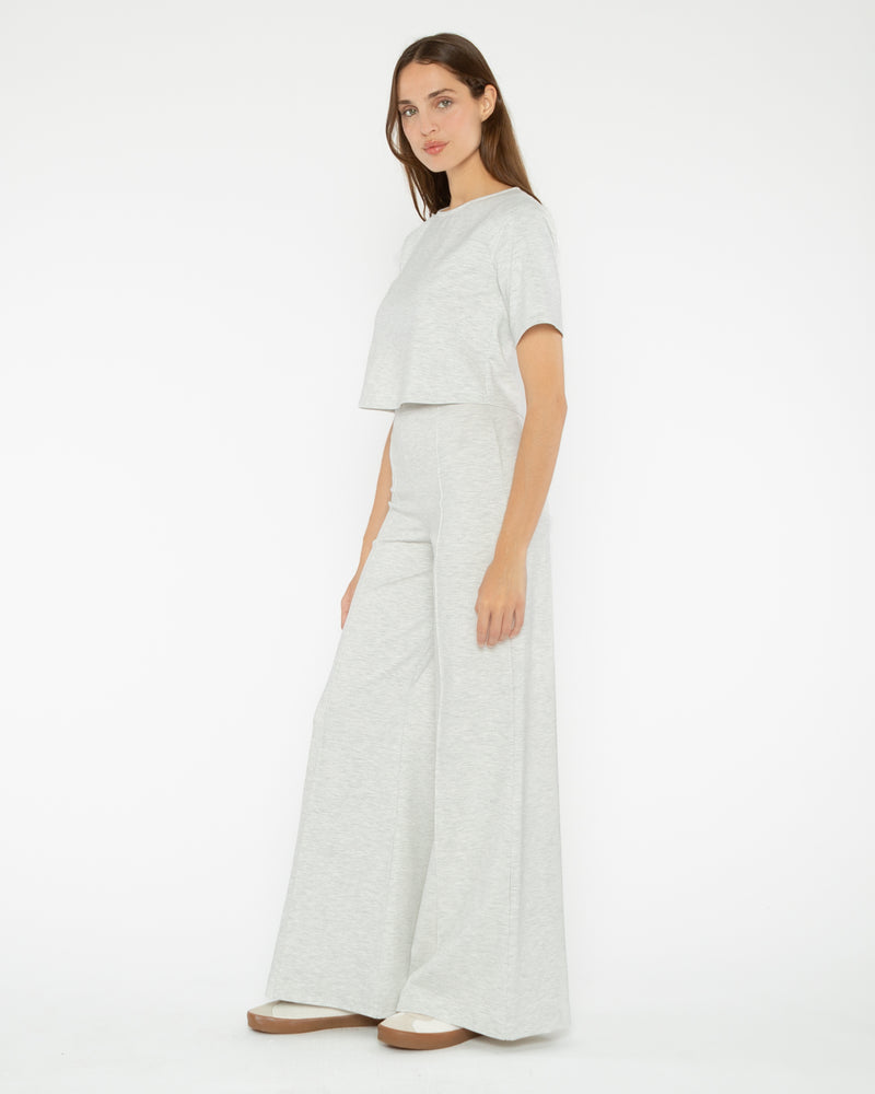 Heather Grey Ponte Knit Short Sleeve Top | Ripley Rader