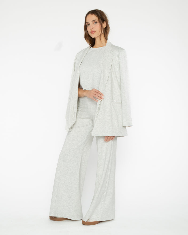 Heather Grey Ponte Knit Oversized Blazer | Ripley Rader