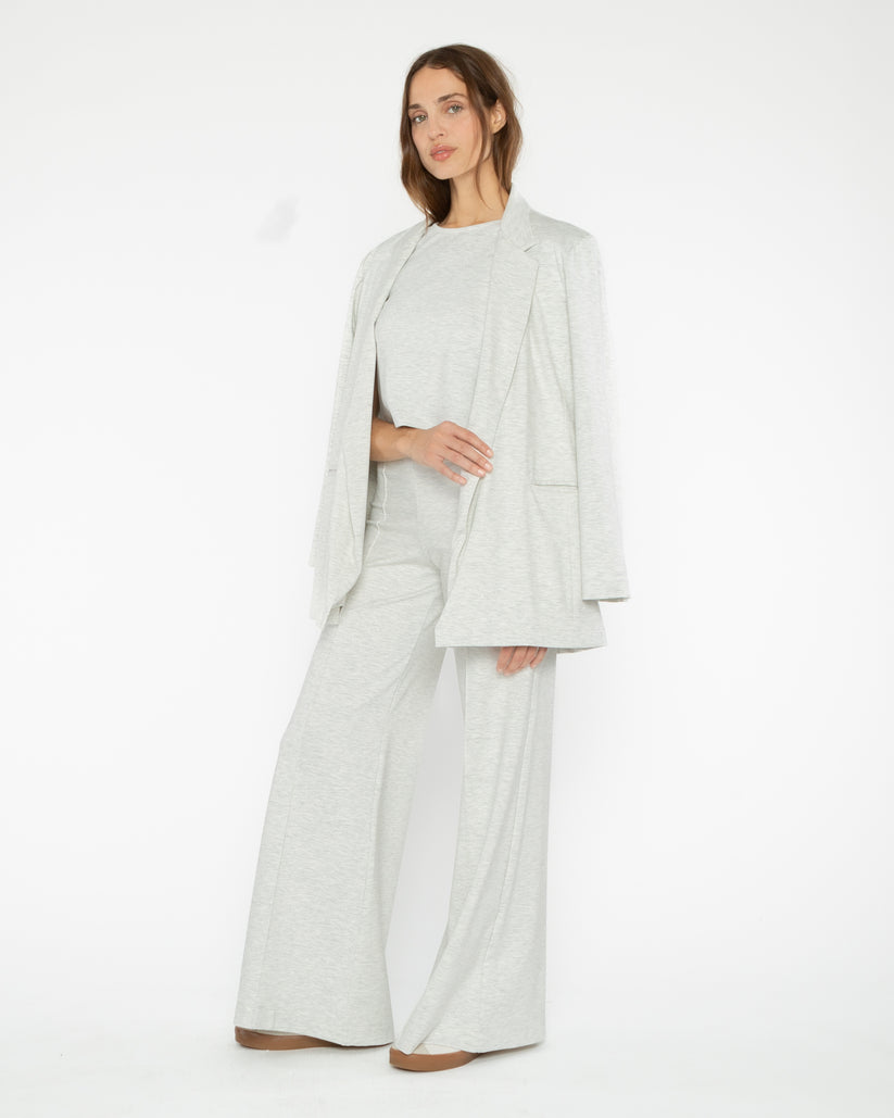 Heather Grey Ponte Knit Oversized Blazer | Ripley Rader