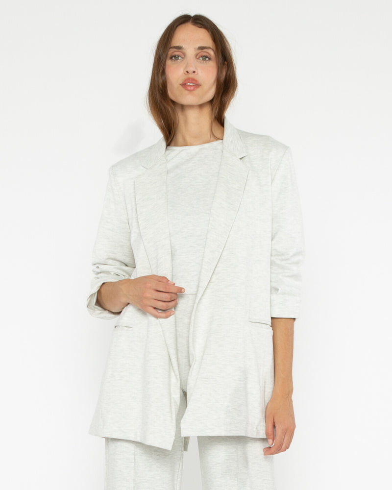 Heather Grey Ponte Knit Oversized Blazer | Ripley Rader