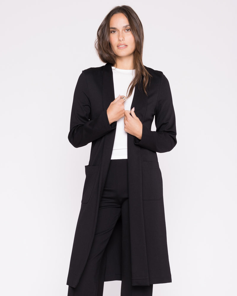 Black Ponte Knit Smoking Jacket | Ripley Rader