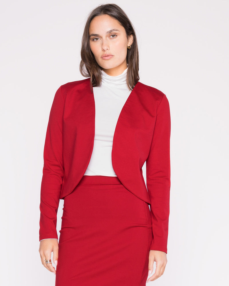 Red Ponte Knit Bolero | Ripley Rader