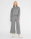 Heather Grey Sweater Knit Wide Leg Pant: Cropped | Ripley Rader